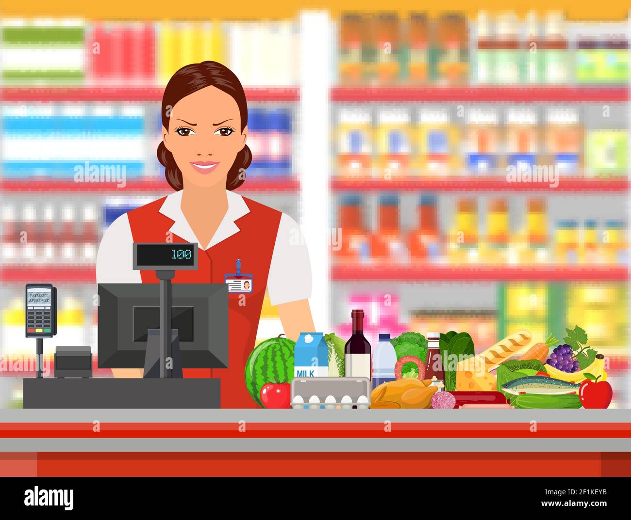 Cashier uniform apron Stock Vector Images - Alamy