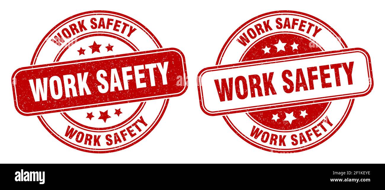 work safety stamp. work safety sign. round grunge label Stock Vector ...
