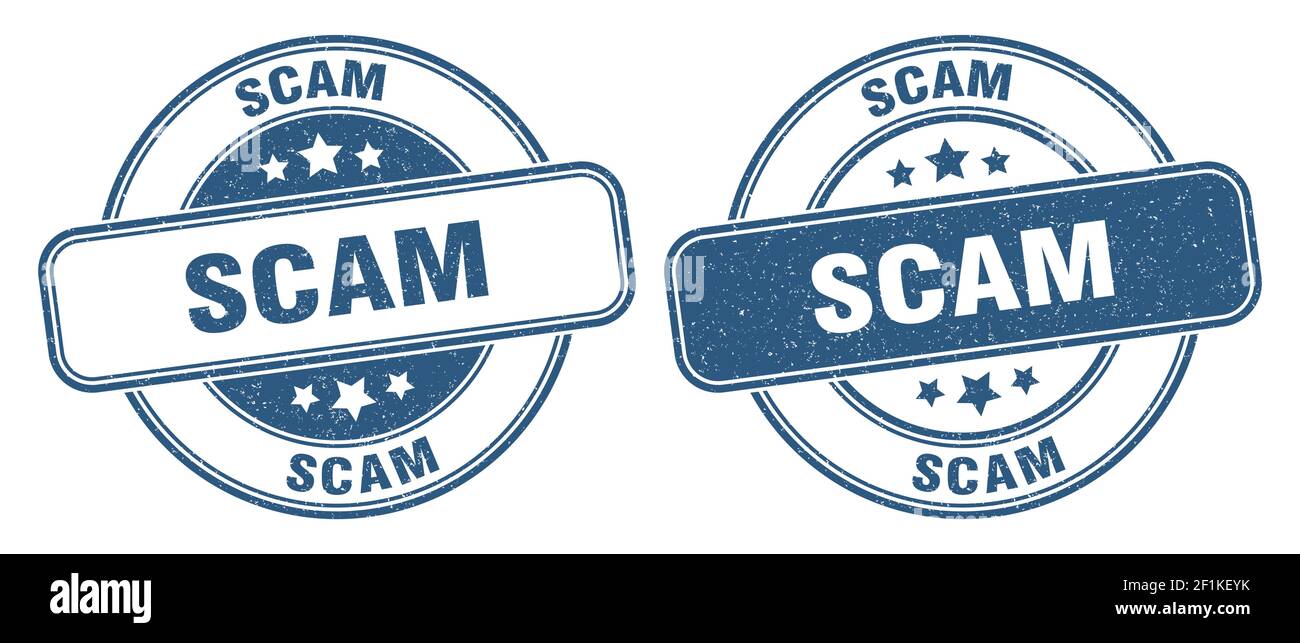 scam stamp. scam sign. round grunge label Stock Vector Image & Art - Alamy