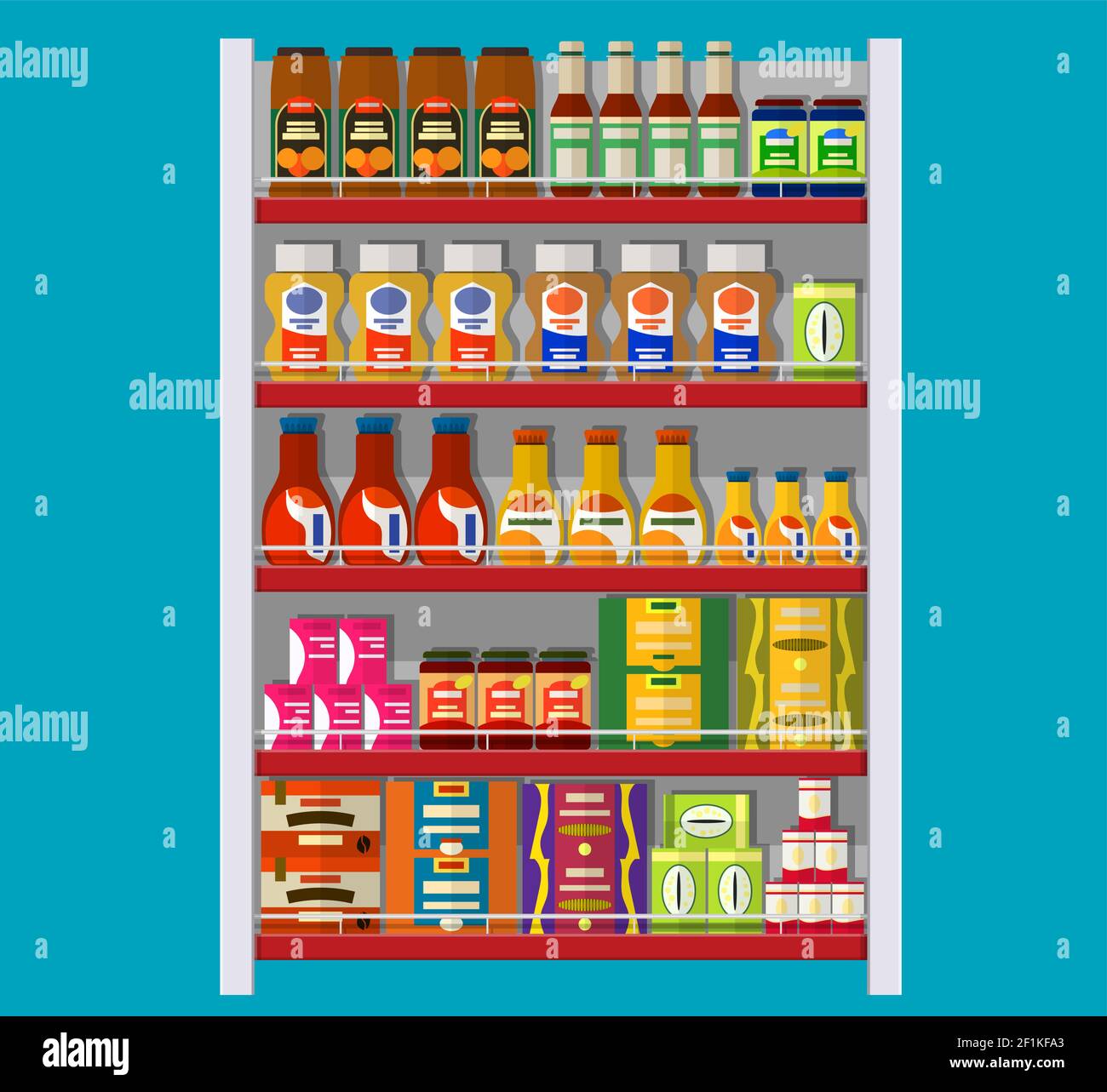 Supermarket shelves with groceries Stock Vector Image & Art - Alamy