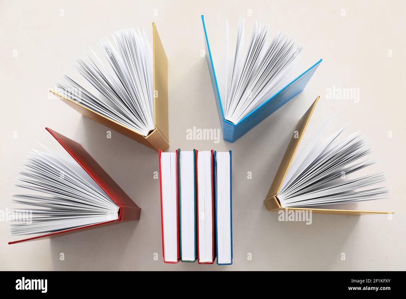 Stack of books on white background Stock Photo - Alamy