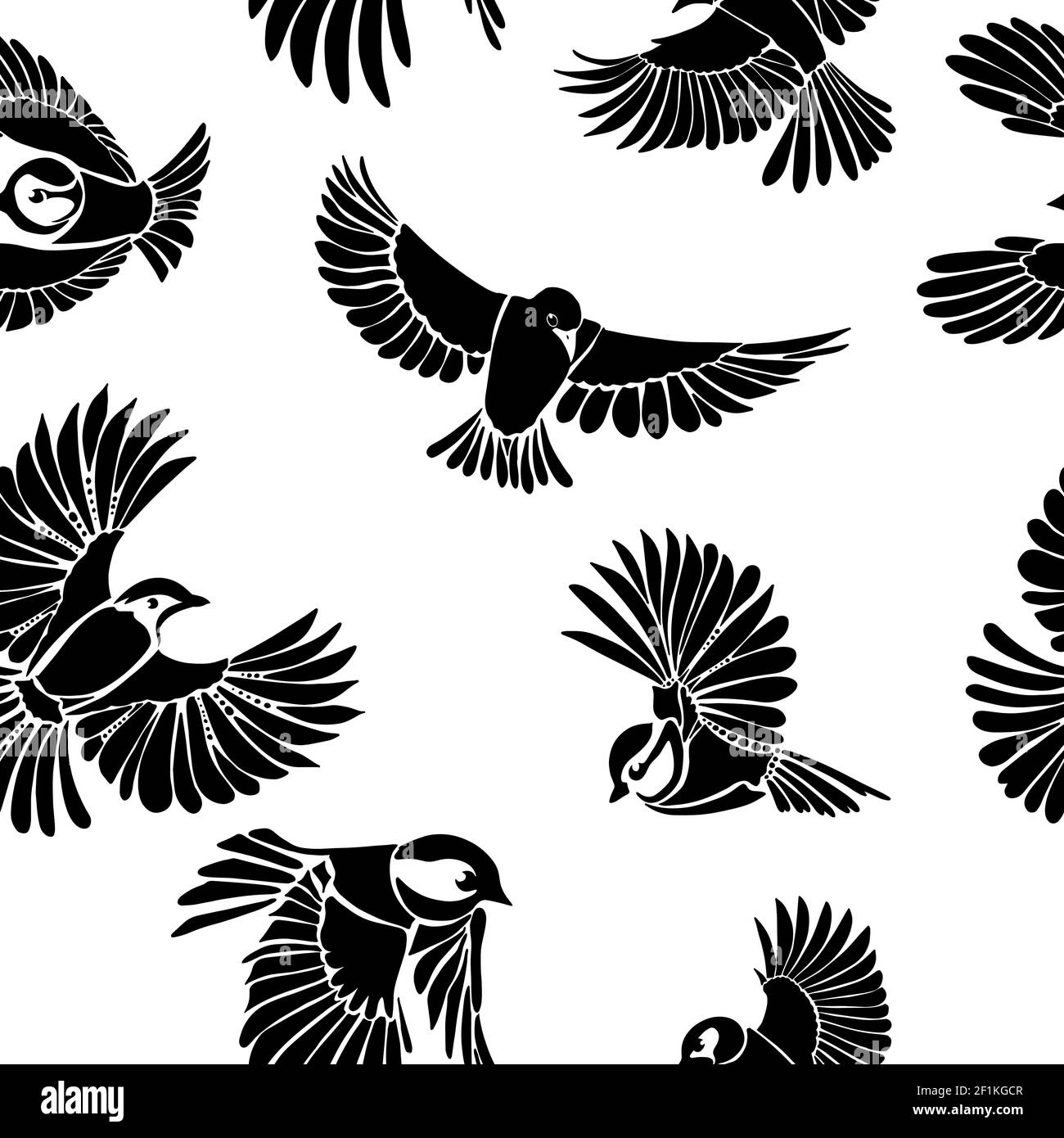 The seamless background of the birds. Vector illustration Stock Vector ...