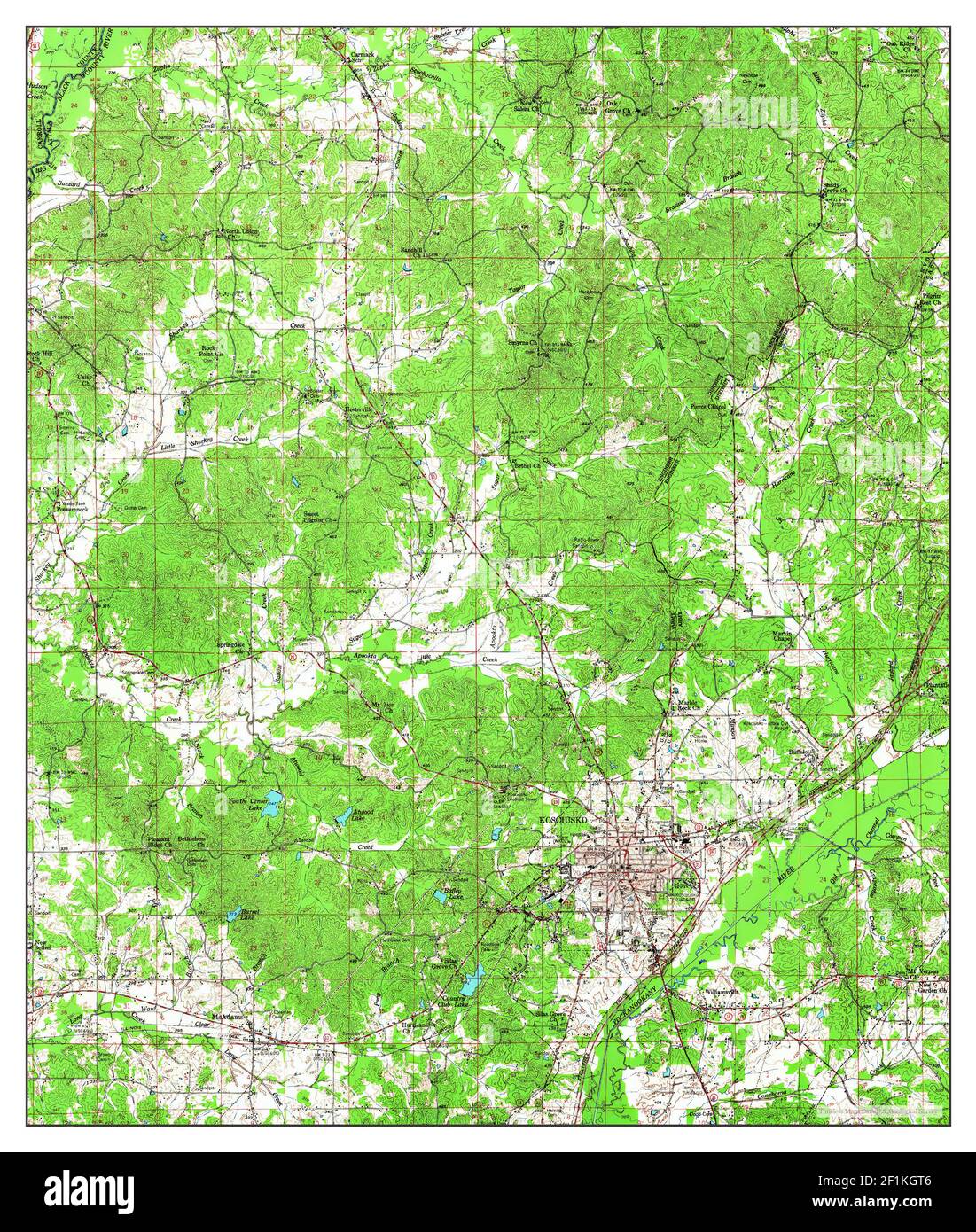 Map of kosciusko mississippi hi-res stock photography and images - Alamy