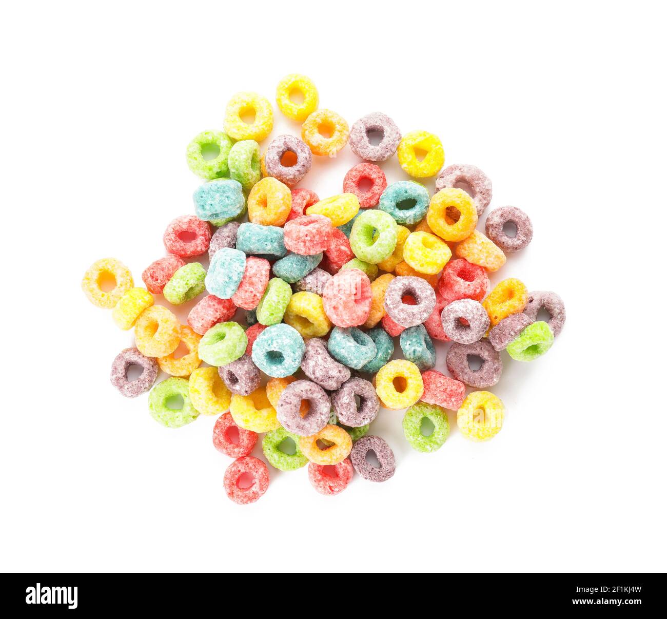 Tasty cereal rings on white background Stock Photo - Alamy