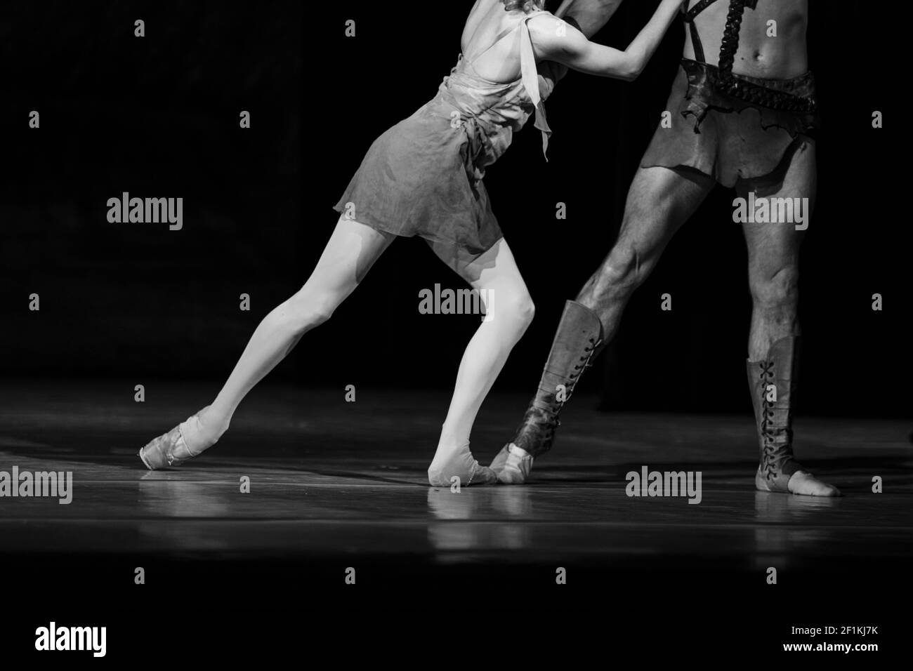 Contemporary dance performance stage Black and White Stock Photos ...