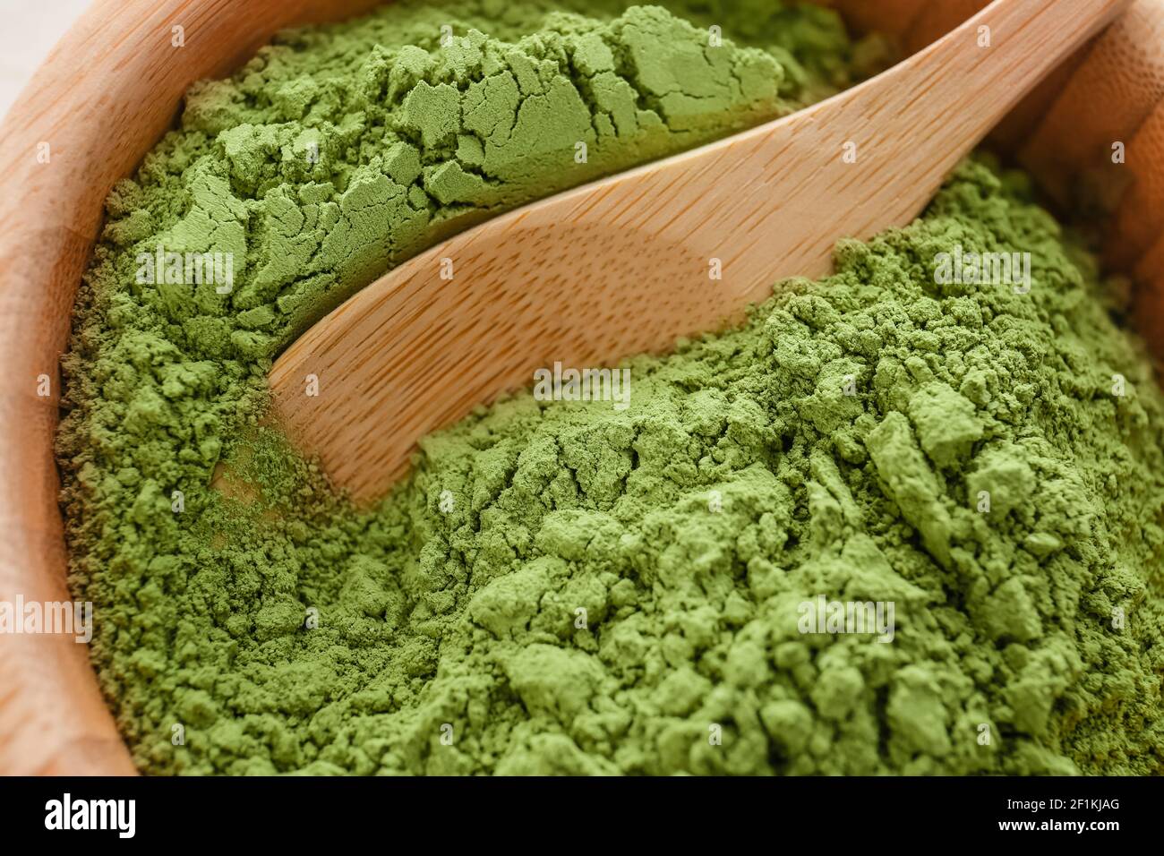 Green tea wooden spatula hi-res stock photography and images - Alamy