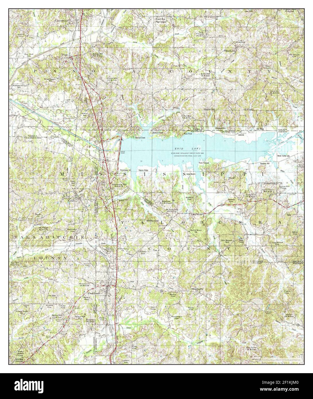 Map of oakland mississippi hi-res stock photography and images - Alamy