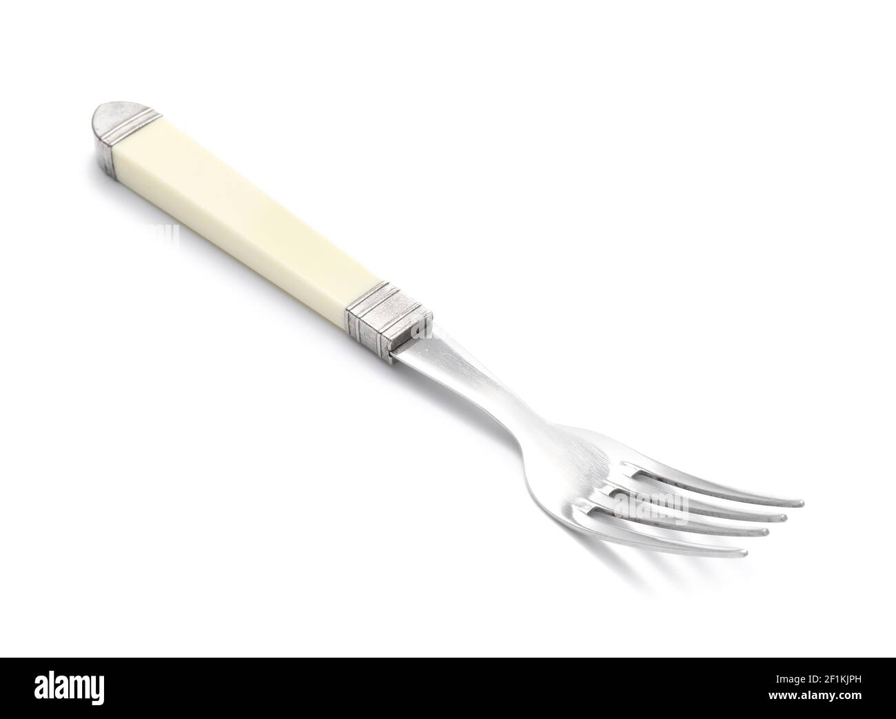 Stylish fork on white background Stock Photo - Alamy