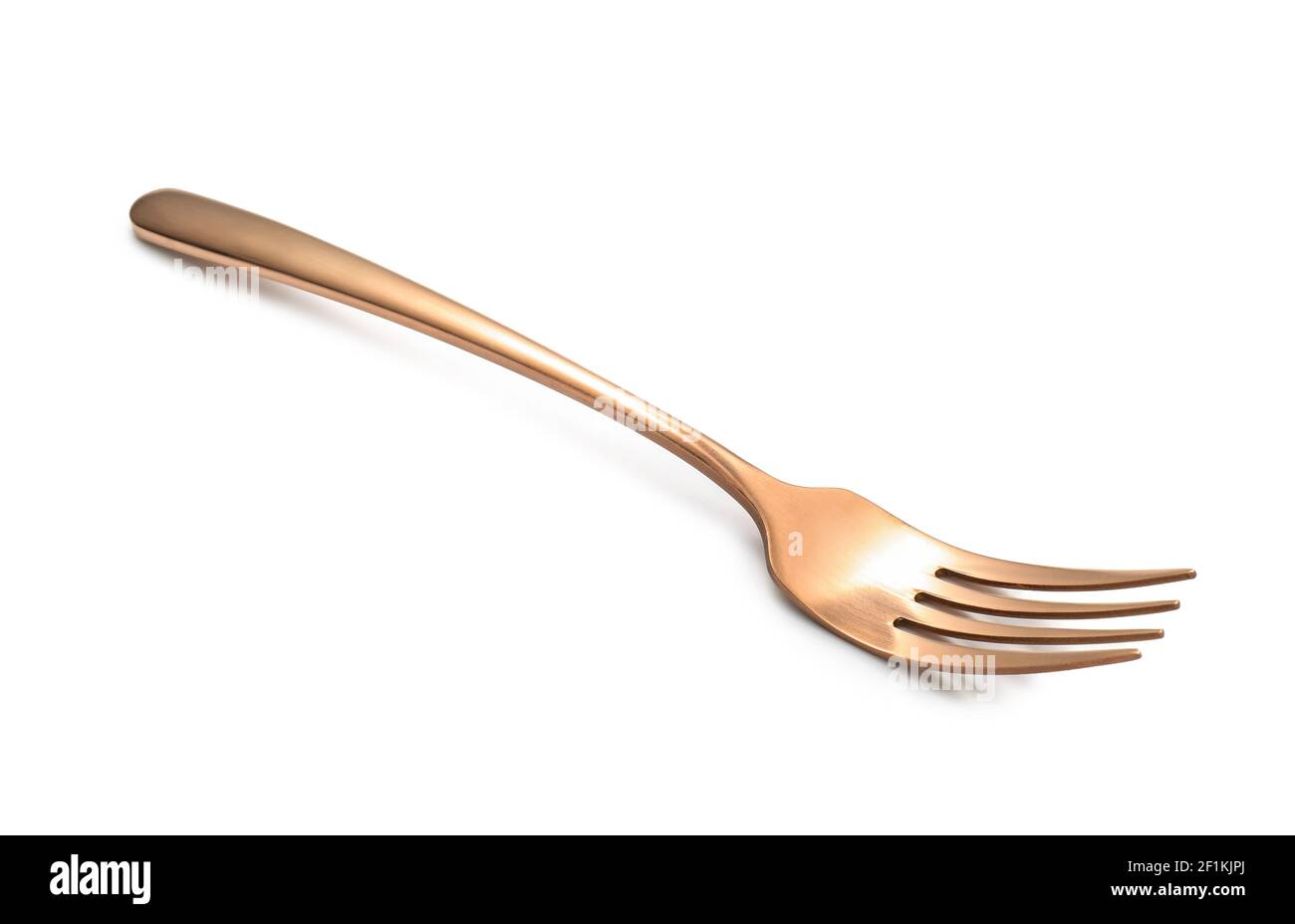 Stylish fork on white background Stock Photo - Alamy