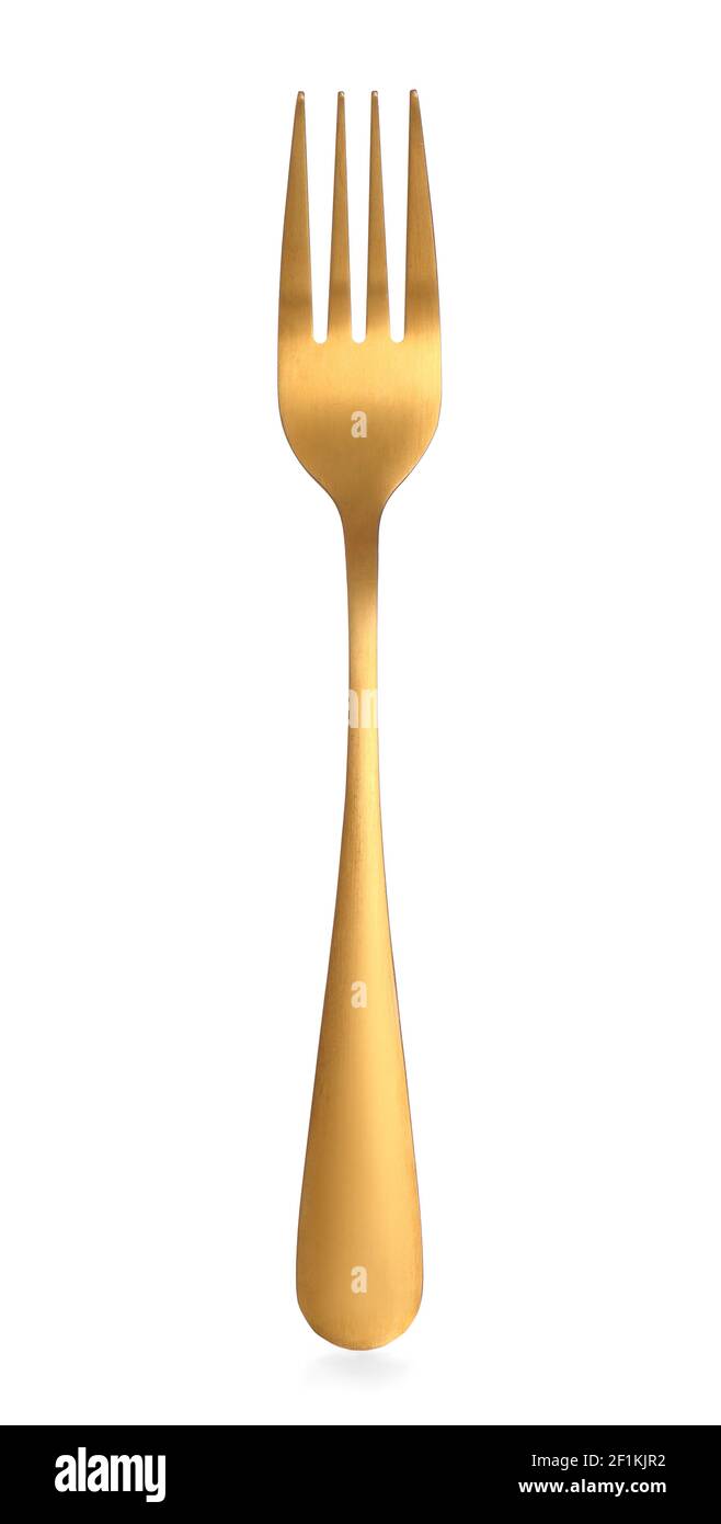 Stylish fork on white background Stock Photo - Alamy