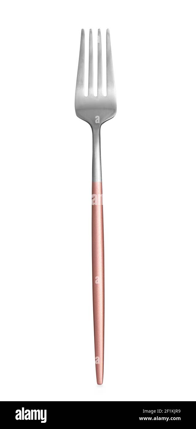 Stylish fork on white background Stock Photo - Alamy