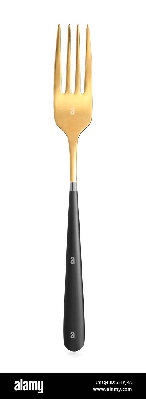 Stylish fork on white background Stock Photo - Alamy