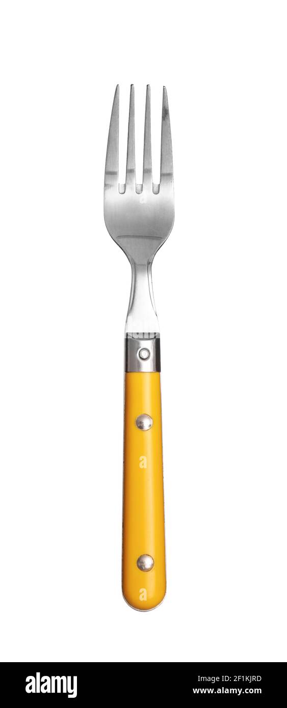 Stylish fork on white background Stock Photo - Alamy