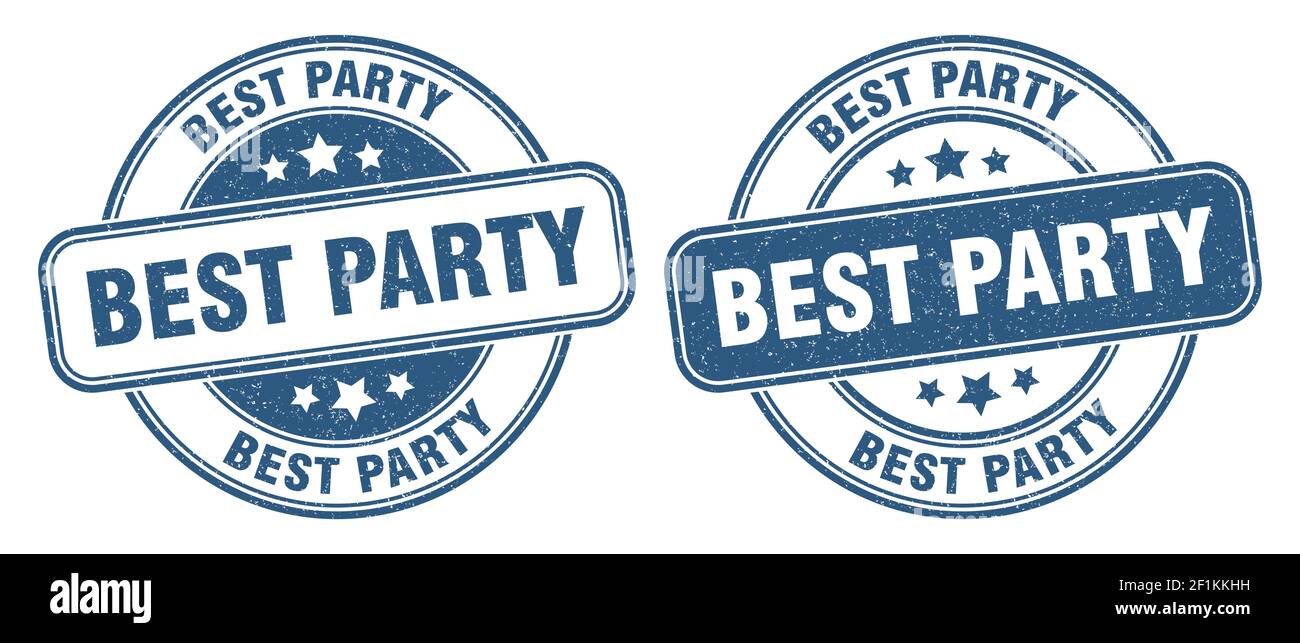 best party stamp. best party sign. round grunge label Stock Vector ...