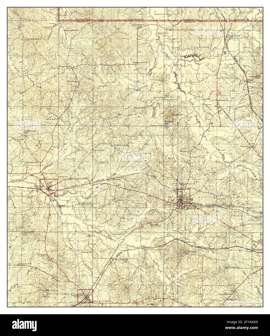 Map of raymond mississippi Cut Out Stock Images & Pictures - Alamy