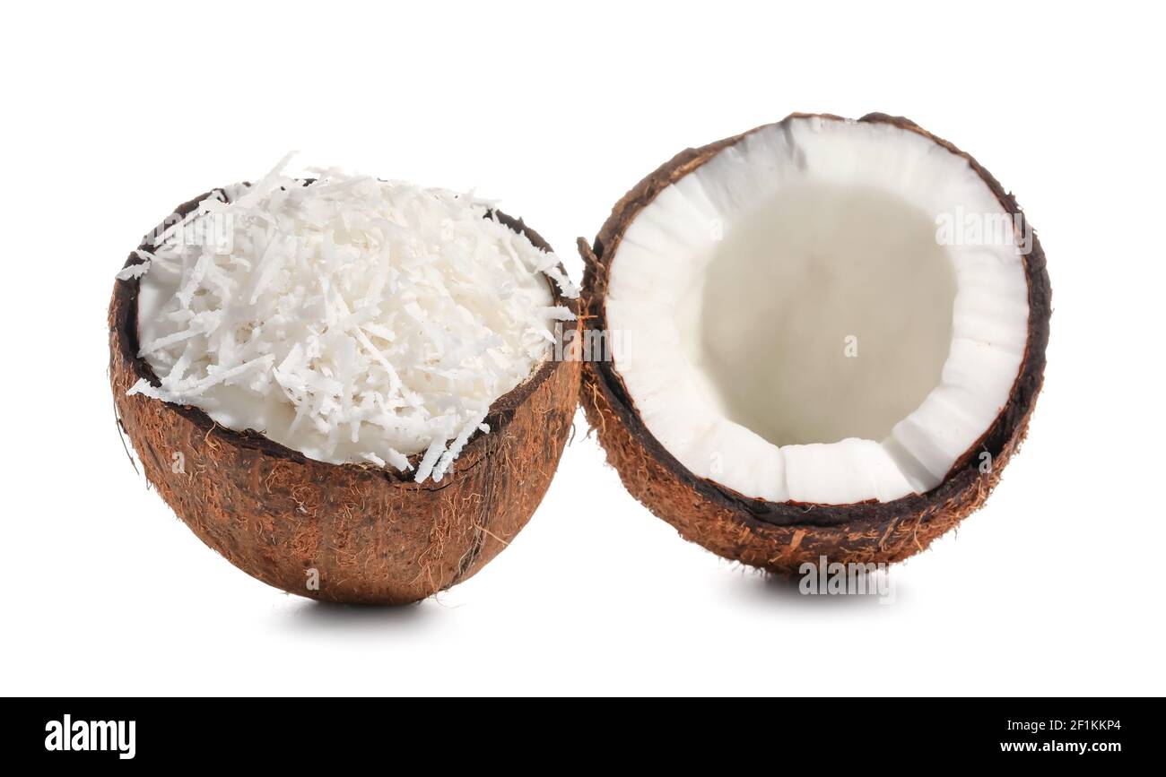 Heap fresh coconut flakes Cut Out Stock Images & Pictures - Alamy