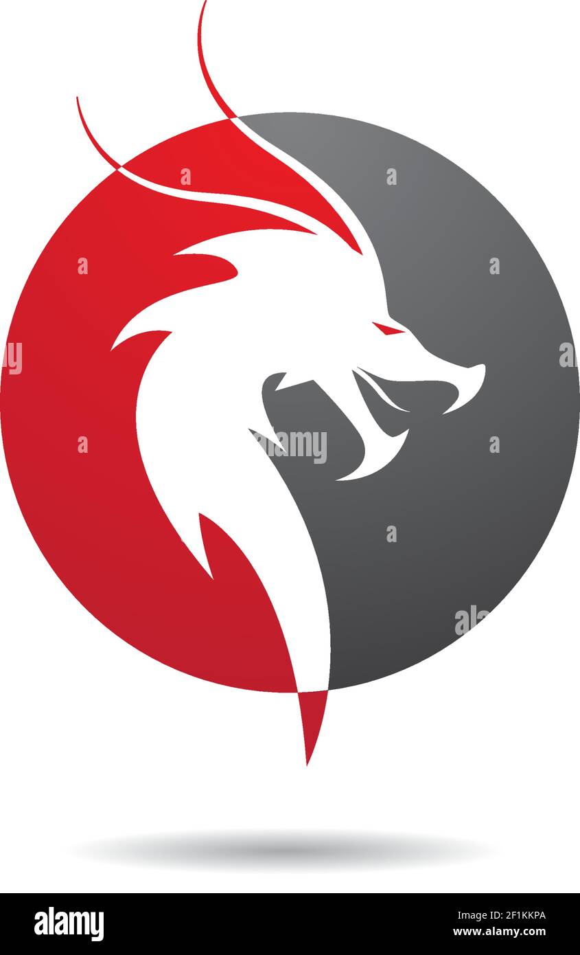 Head dragon flat color logo template vector illustration Stock Vector ...