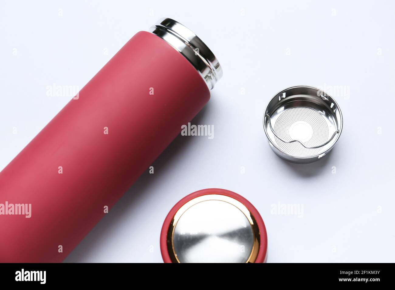 Modern thermos on light background, closeup Stock Photo - Alamy