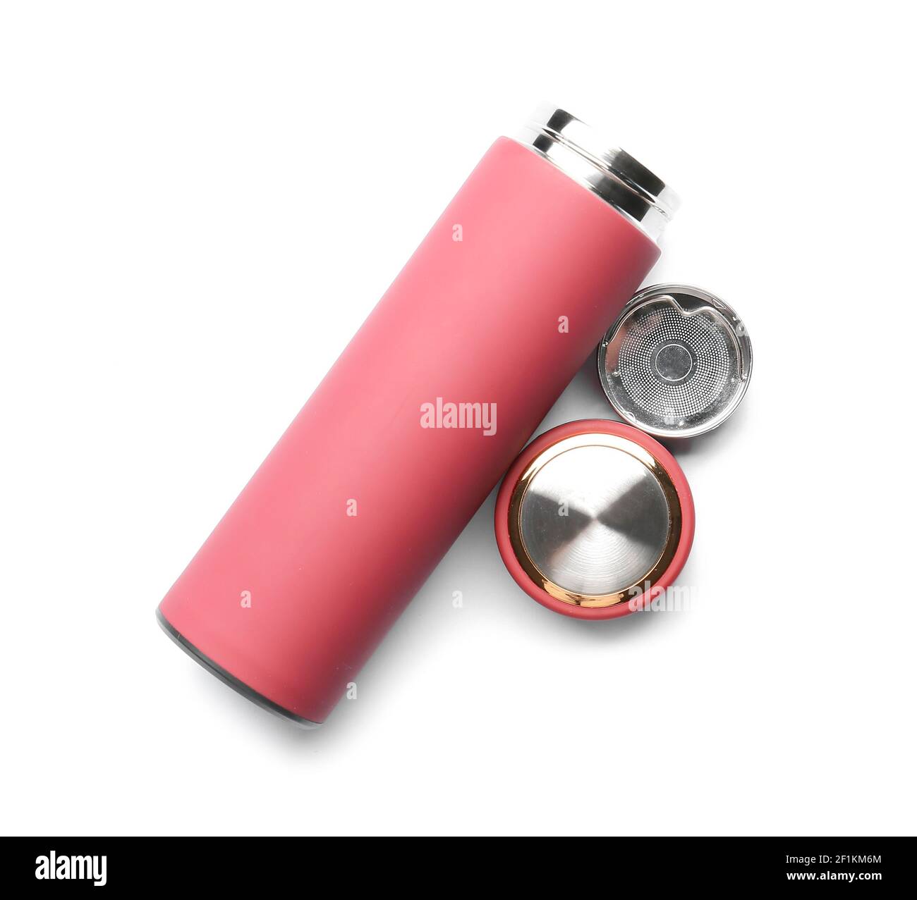 Modern thermos on white background Stock Photo - Alamy