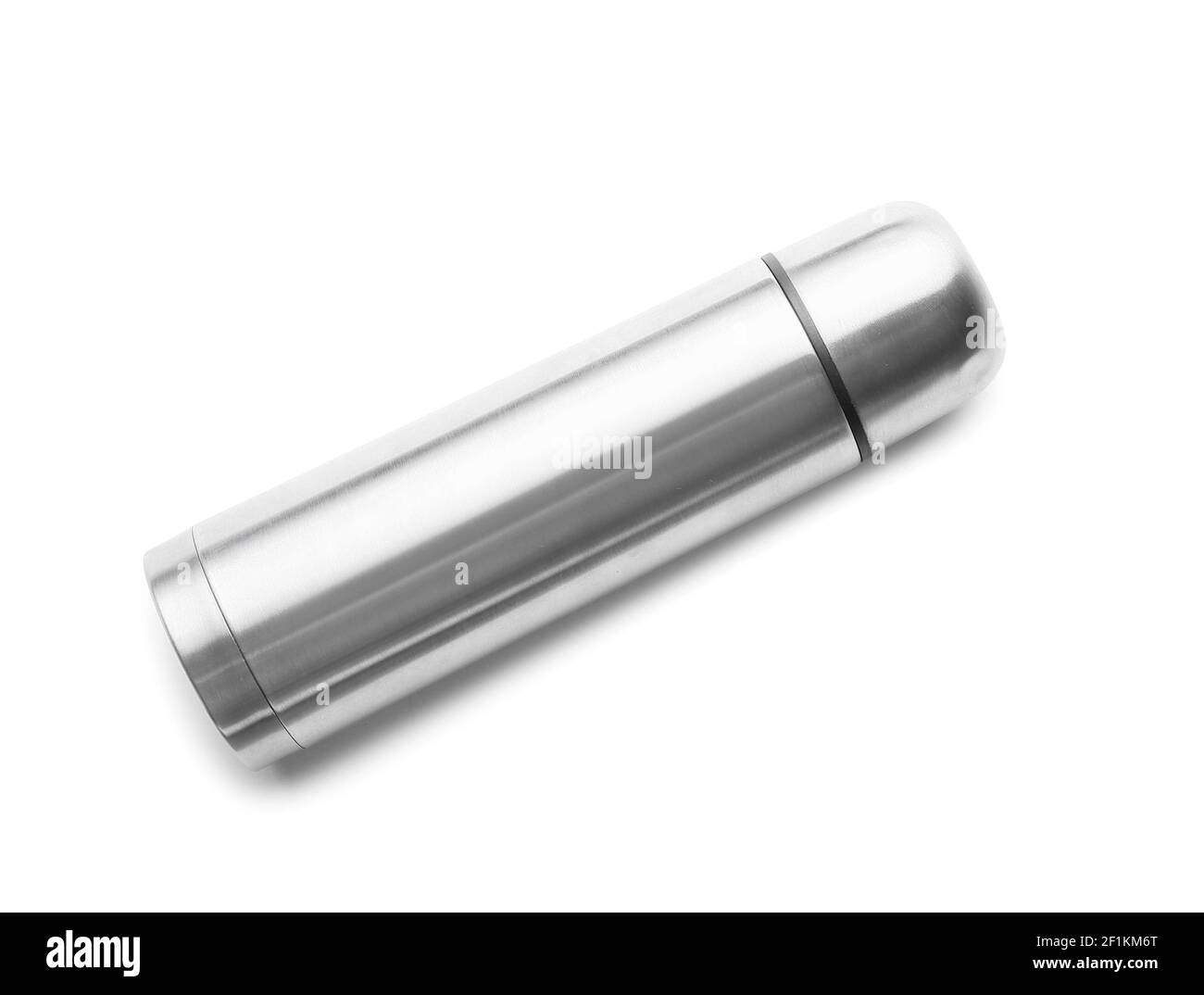 Modern thermos on white background Stock Photo - Alamy