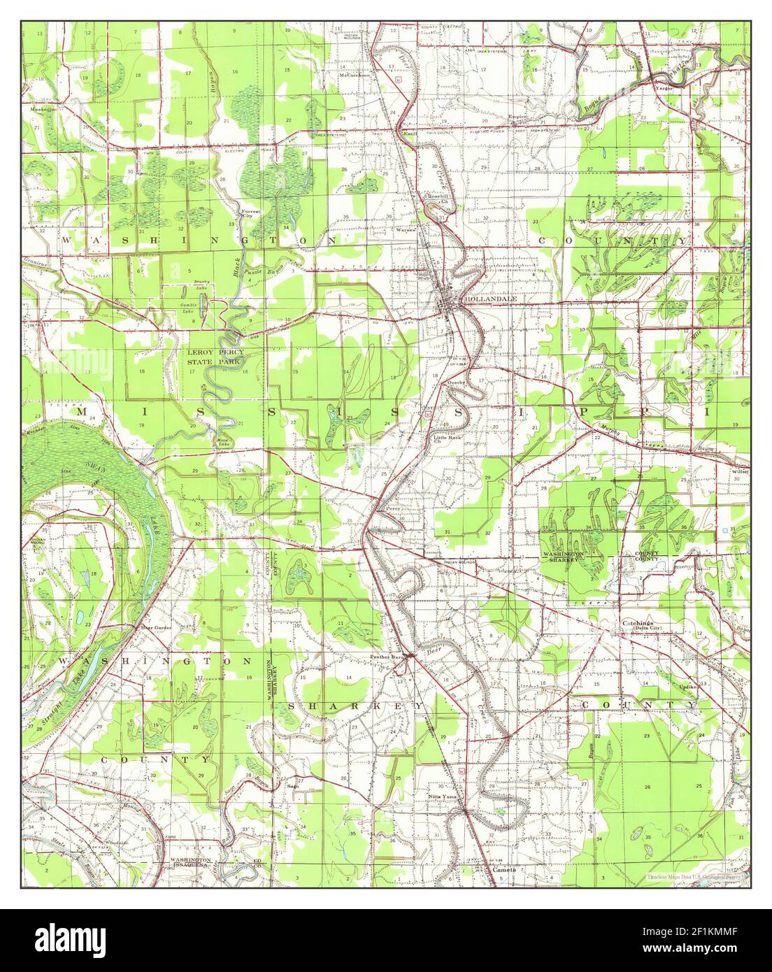 Swan Lake, Mississippi, map 1939, 1:62500, United States of America by ...