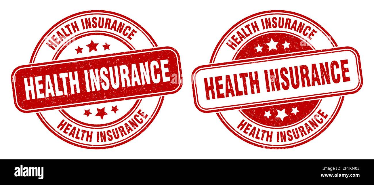 health insurance stamp. health insurance sign. round grunge label Stock ...