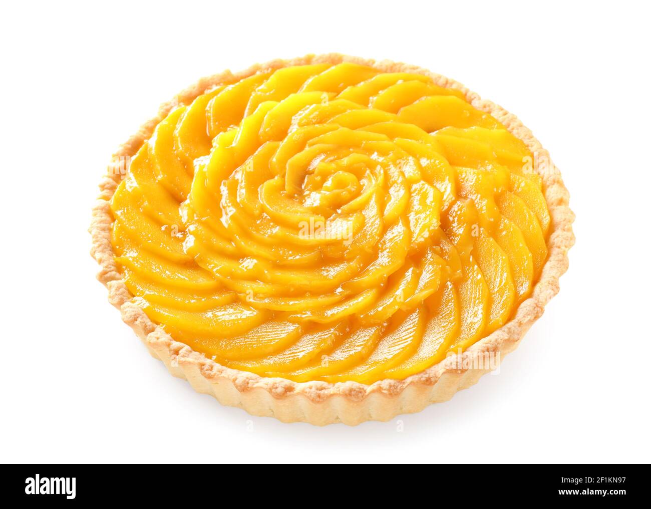 Tasty mango pie on white background Stock Photo - Alamy
