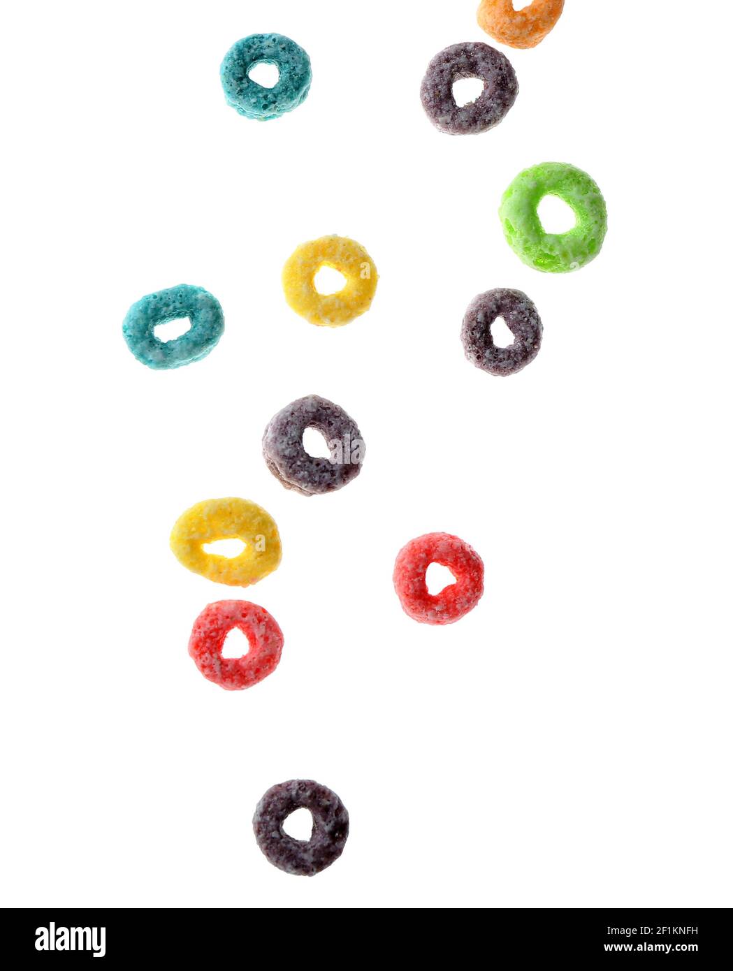 Tasty cereal rings on white background Stock Photo - Alamy