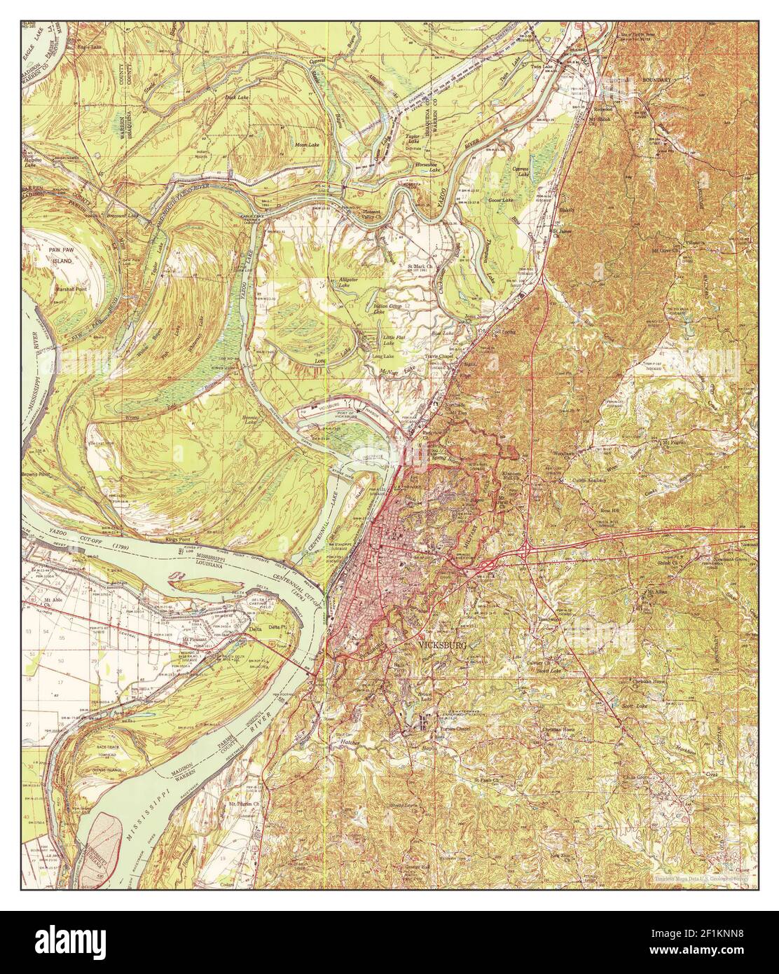 Vicksburg map Cut Out Stock Images & Pictures - Alamy