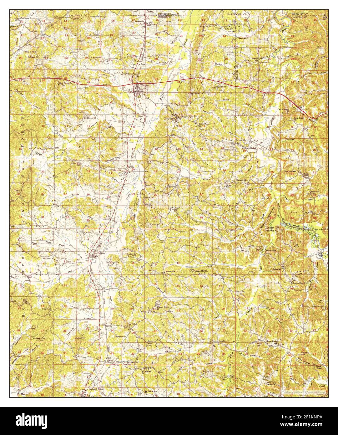 Walnut, Mississippi, map 1951, 1:62500, United States of America by ...