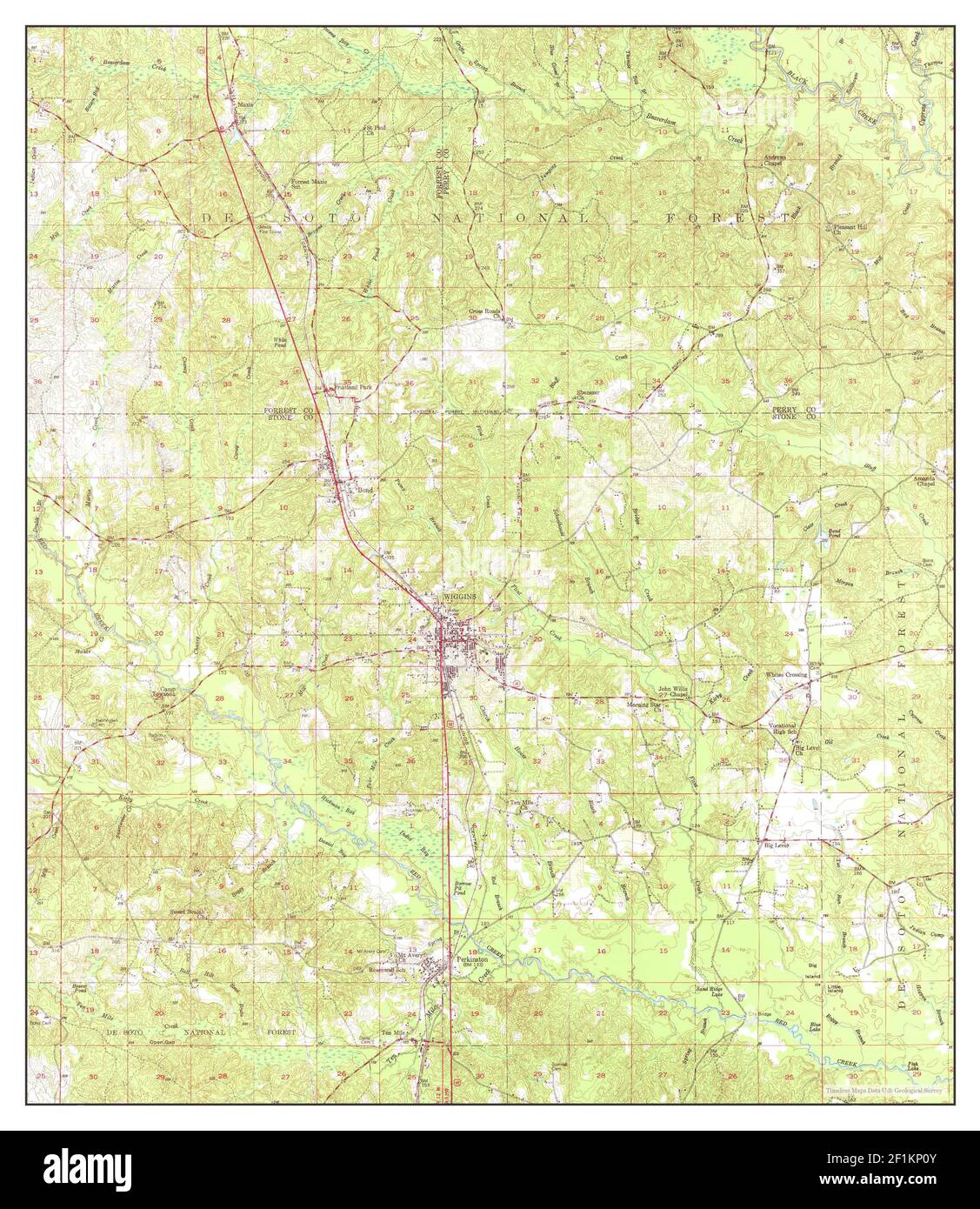 Map of wiggins mississippi hi-res stock photography and images - Alamy