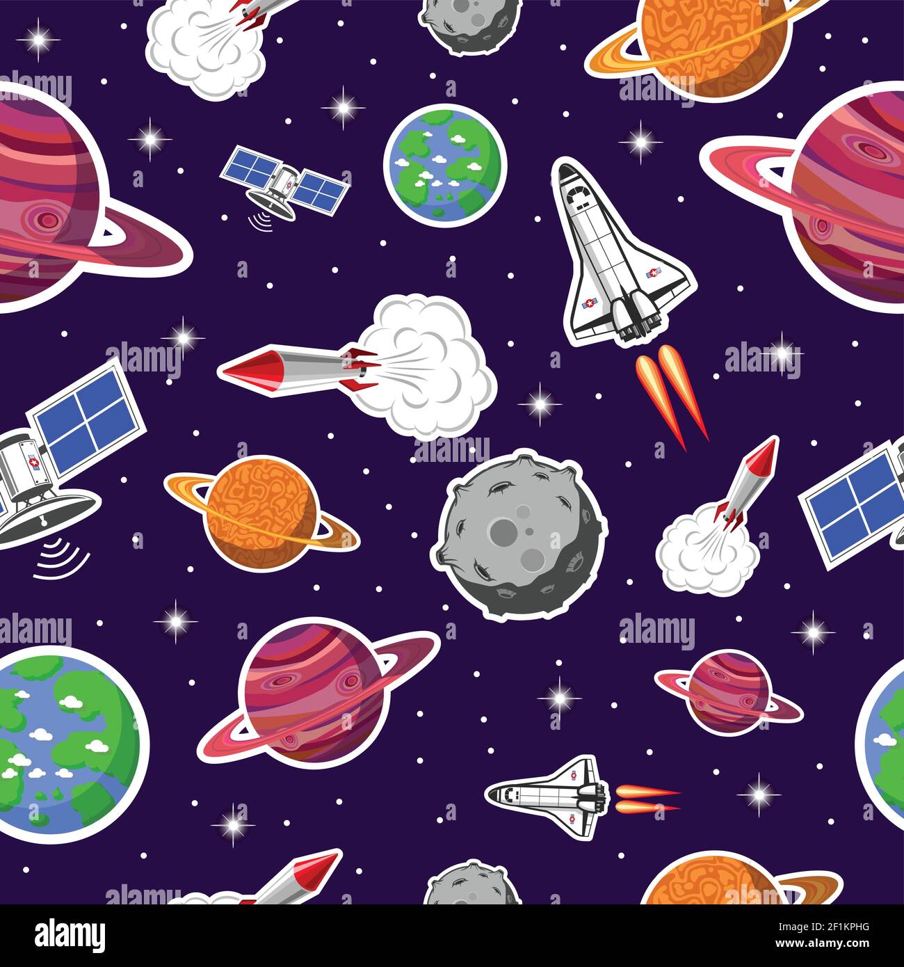 Space seamless pattern Stock Vector Image & Art - Alamy