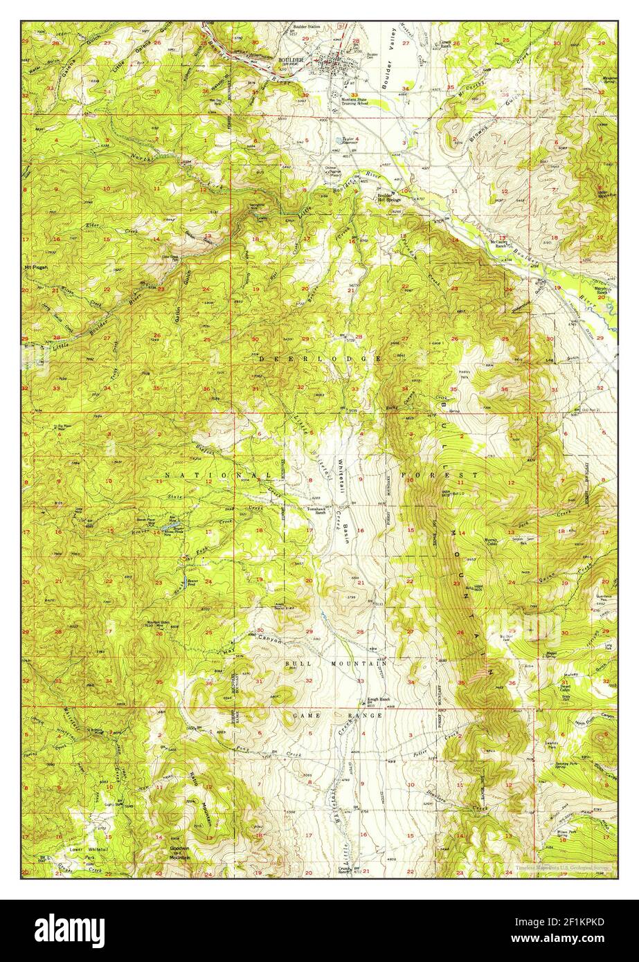 Boulder, Montana, map 1954, 1:62500, United States of America by ...