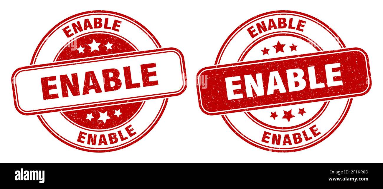 enable stamp. enable sign. round grunge label Stock Vector Image & Art ...