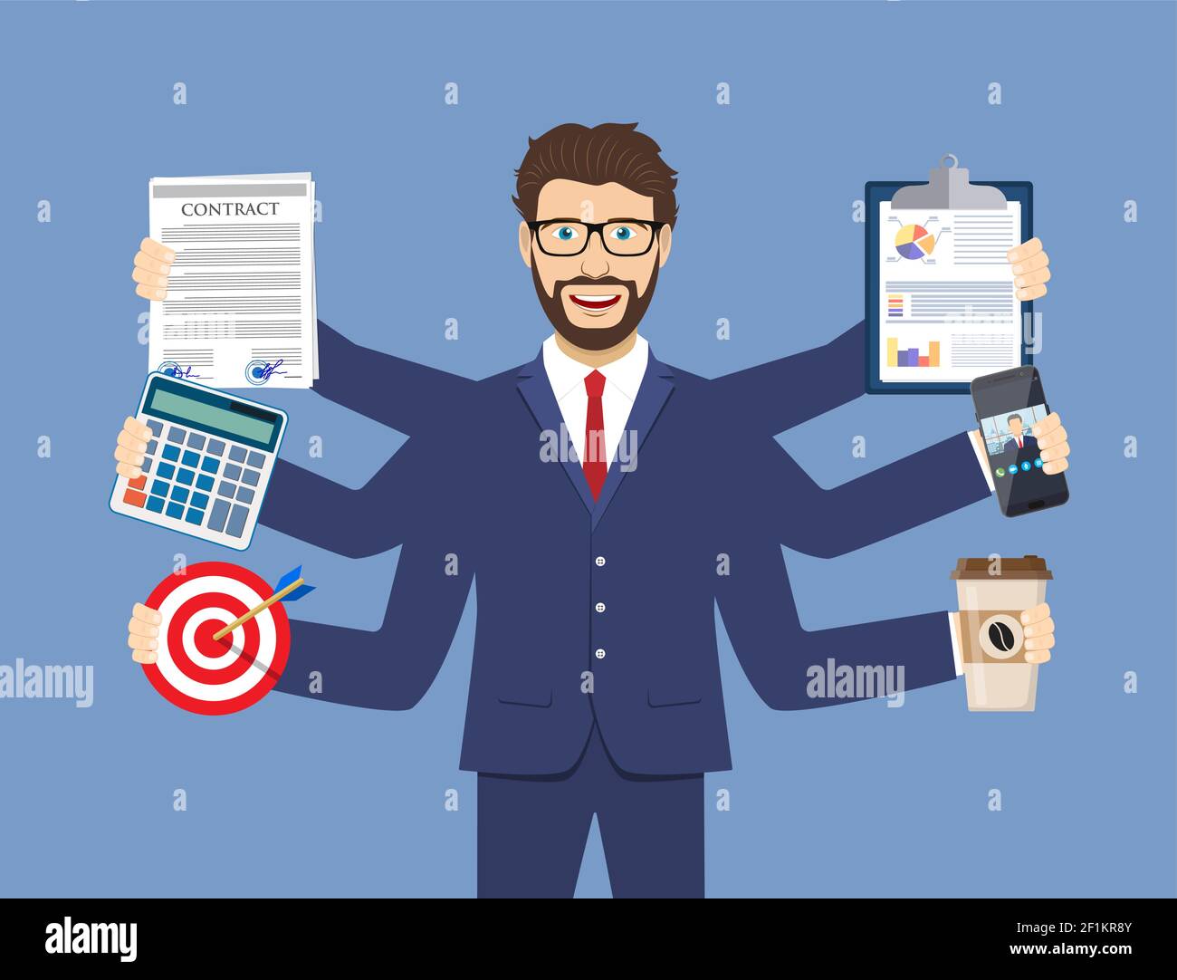 Many hands multitask Stock Vector Images - Alamy