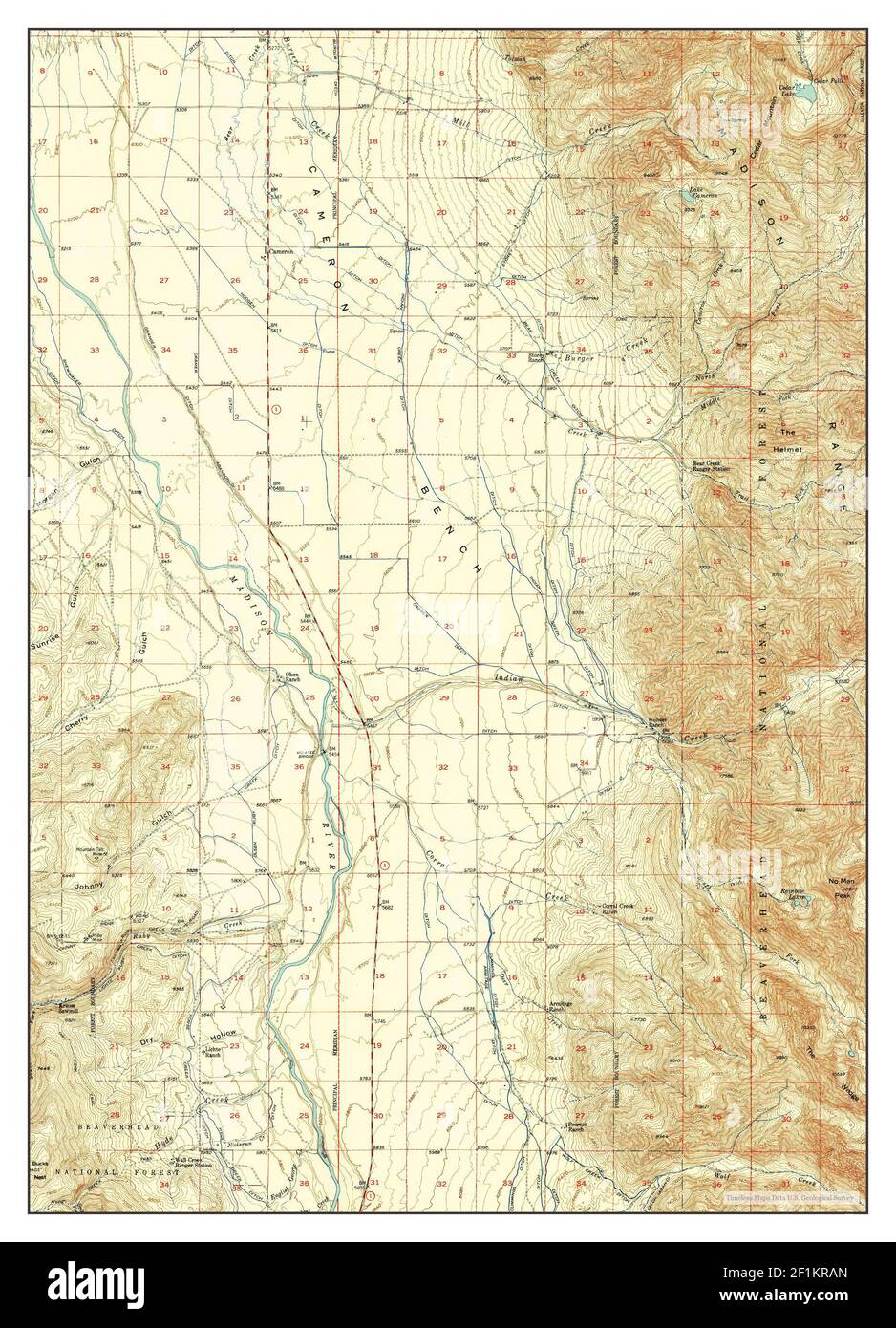 Cameron, Montana, map 1950, 1:62500, United States of America by ...