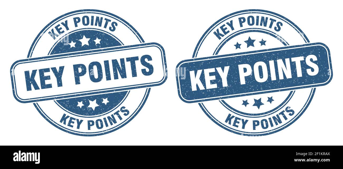 key points stamp. key points sign. round grunge label Stock Vector ...
