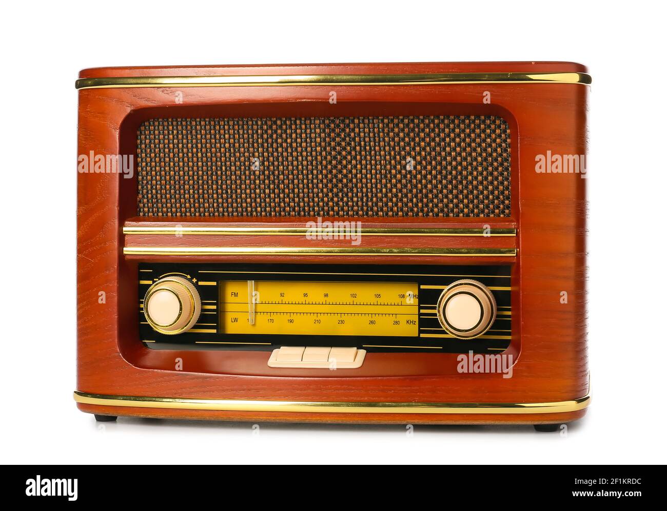 Retro radio receiver on white background Stock Photo - Alamy