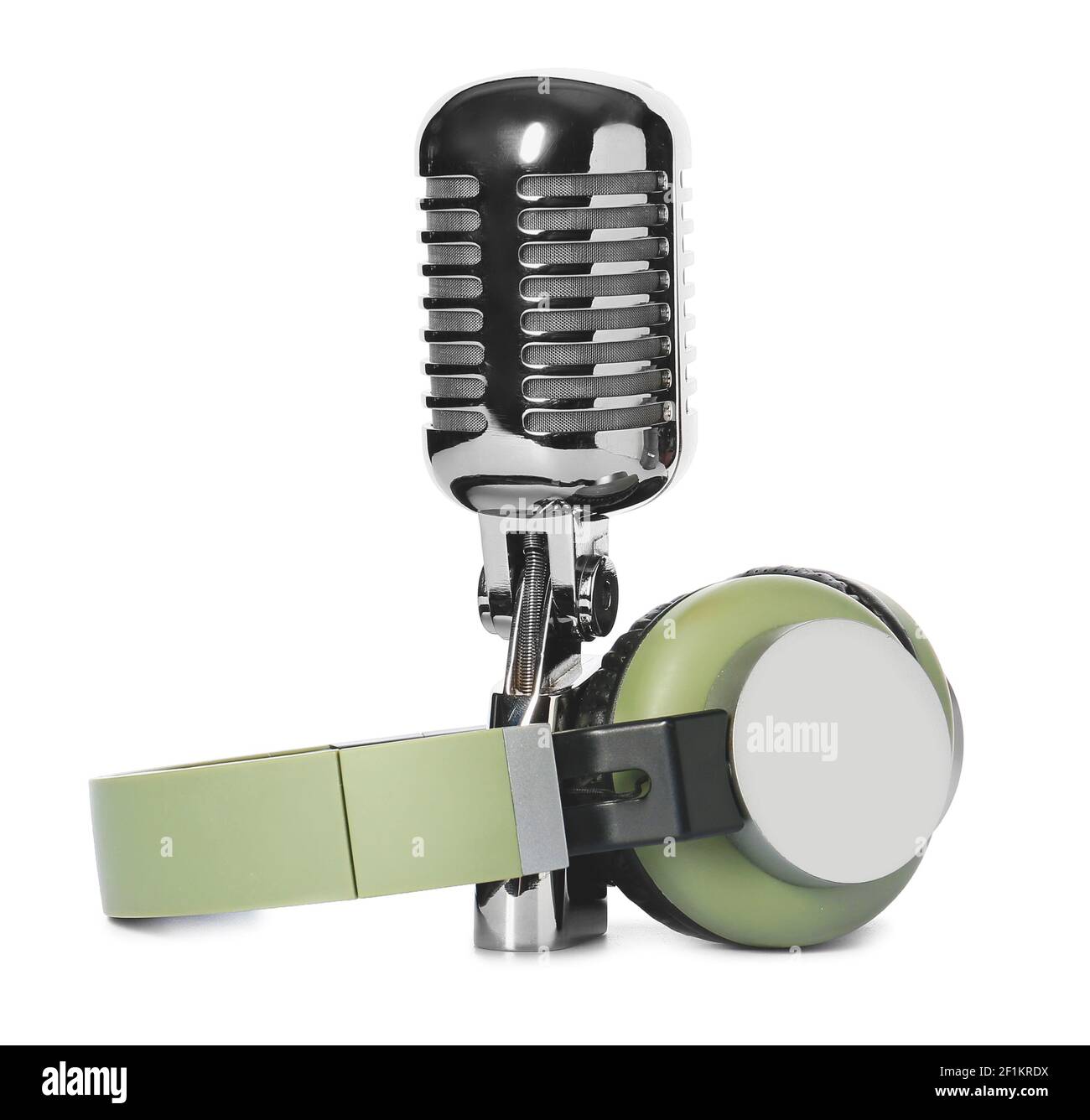Retro microphone headphones on Cut Out Stock Images & Pictures - Alamy