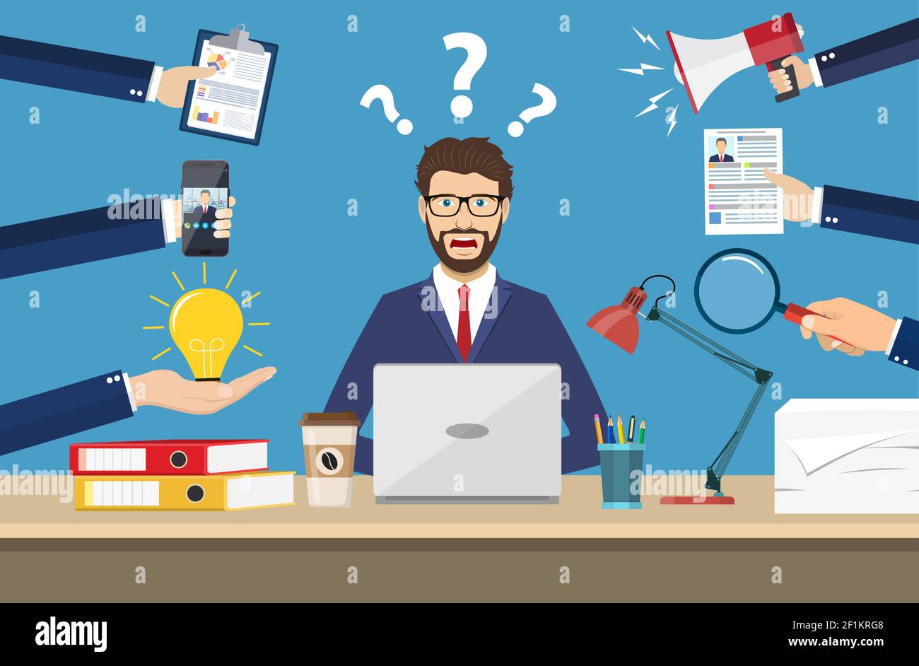 Many hands multitask Stock Vector Images - Alamy