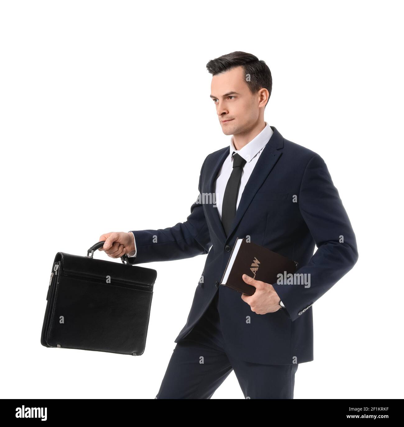 Male lawyer on white background Stock Photo - Alamy