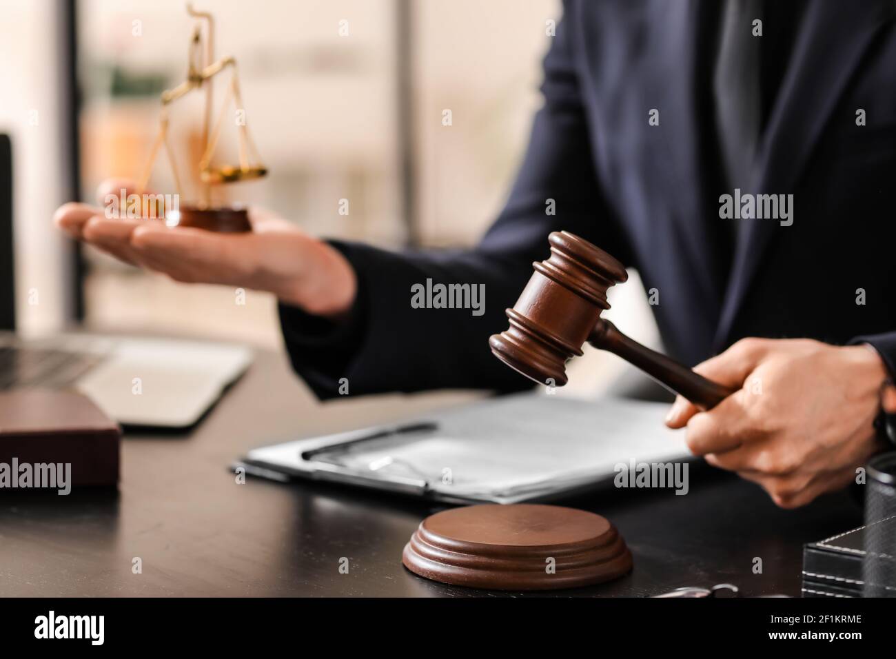 Male judge working in office Stock Photo - Alamy