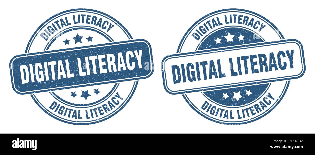 digital literacy stamp. digital literacy sign. round grunge label Stock ...