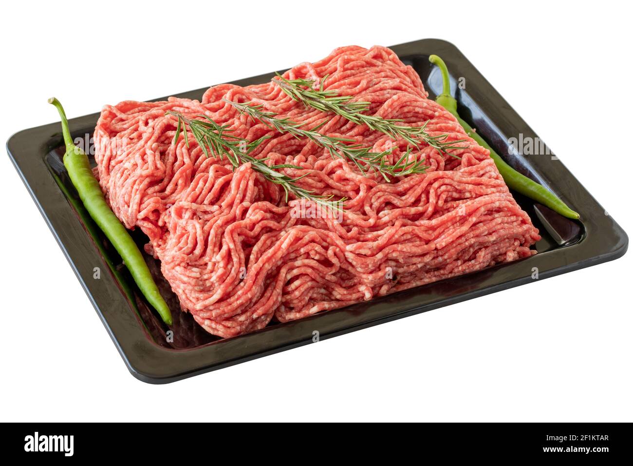 Raw Ground Beef in Fat isolated on white background Stock Photo - Alamy