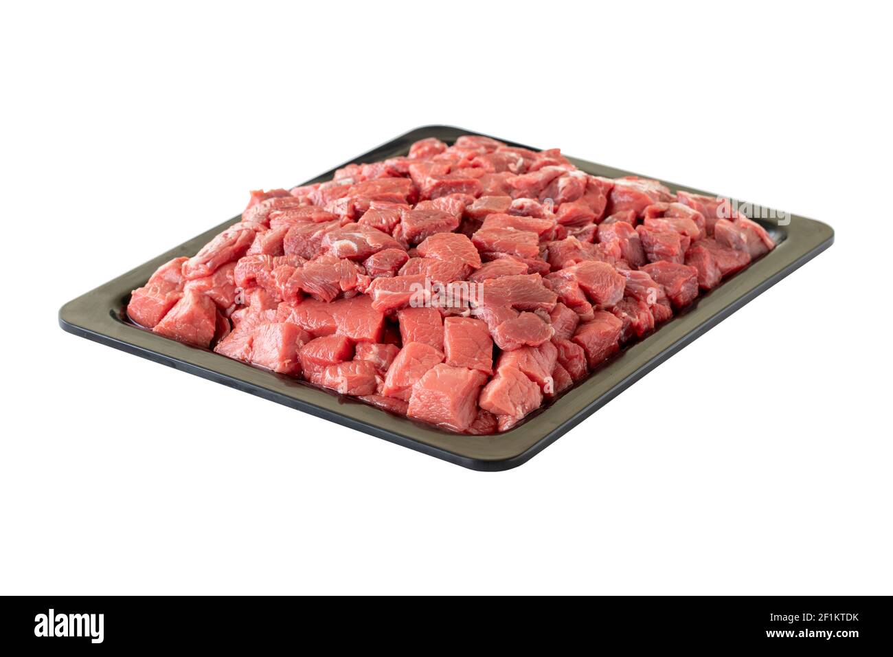 Raw Beef cubes isolated on white background Stock Photo - Alamy
