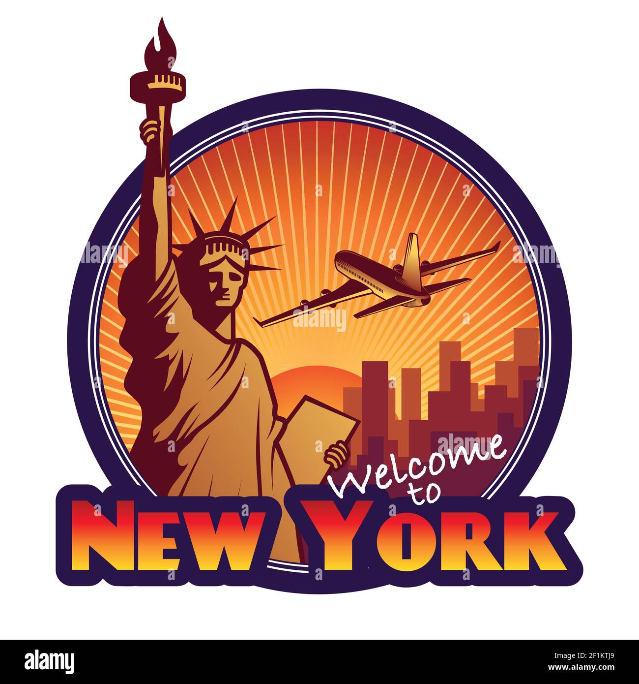 New york city skyline sunset Stock Vector Images - Alamy