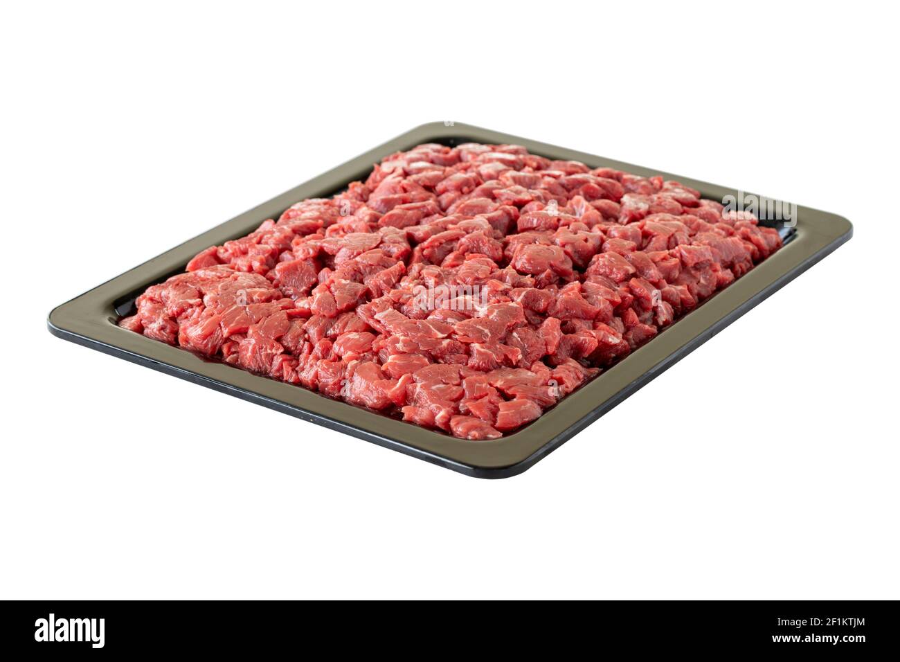 Raw Beef cubes isolated on white background Stock Photo - Alamy
