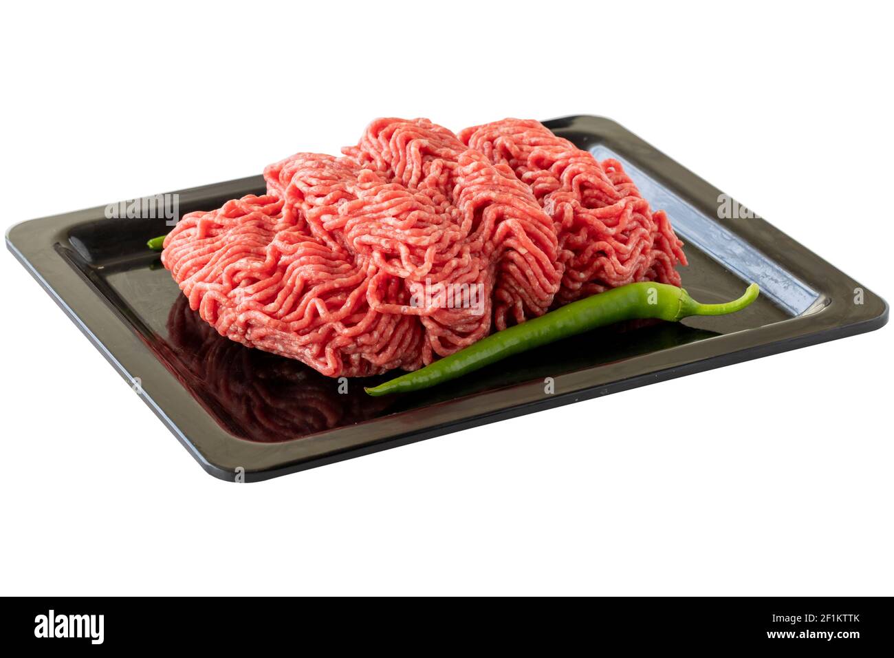 Raw Lean ground beef isolated on white background Stock Photo - Alamy