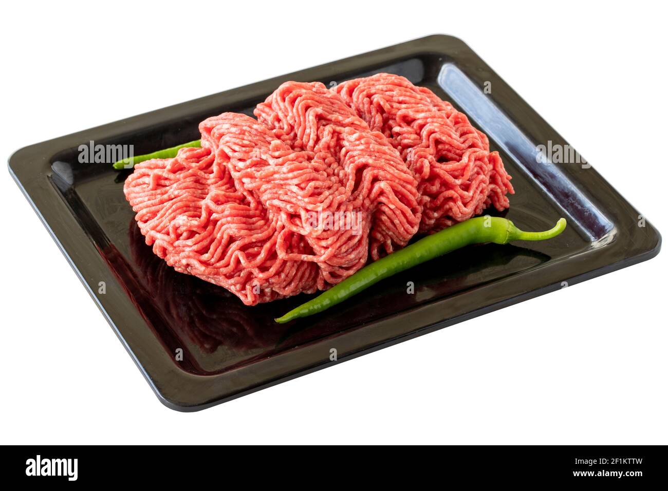 Raw Lean ground beef isolated on white background Stock Photo - Alamy