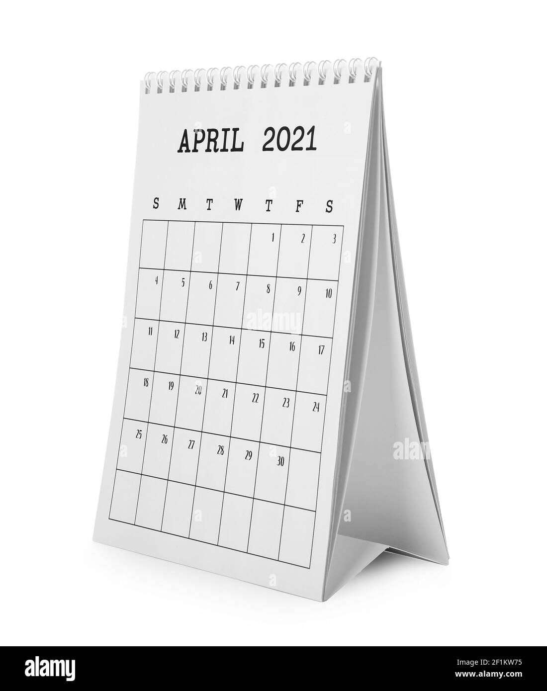 Flip paper calendar on white background Stock Photo - Alamy